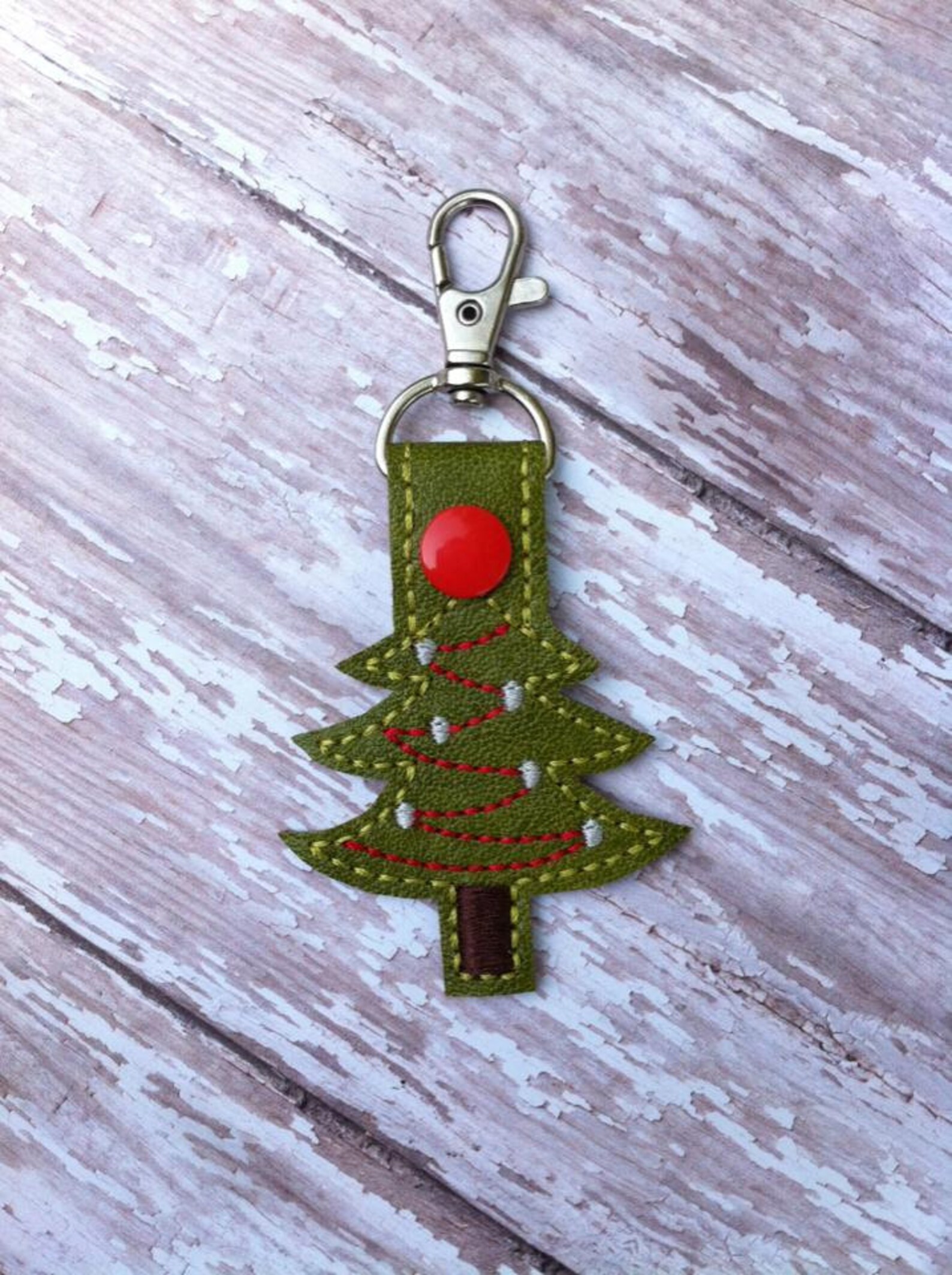 ITH Christmas Tree Snap Tab/key Fob DIGITAL Embroidery Design - Etsy