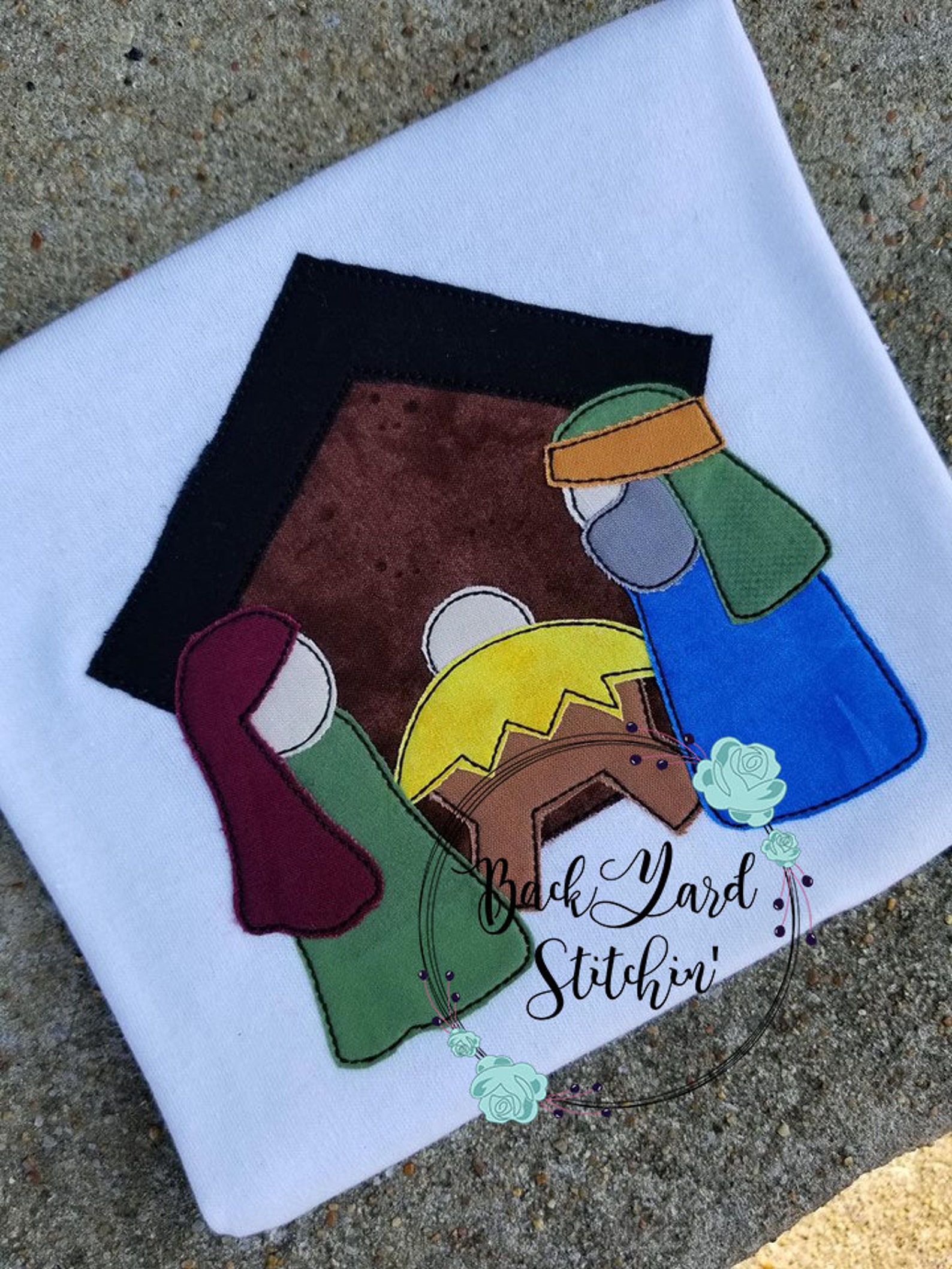 Nativity Raggy Applique DIGITAL Embroidery Design | Etsy