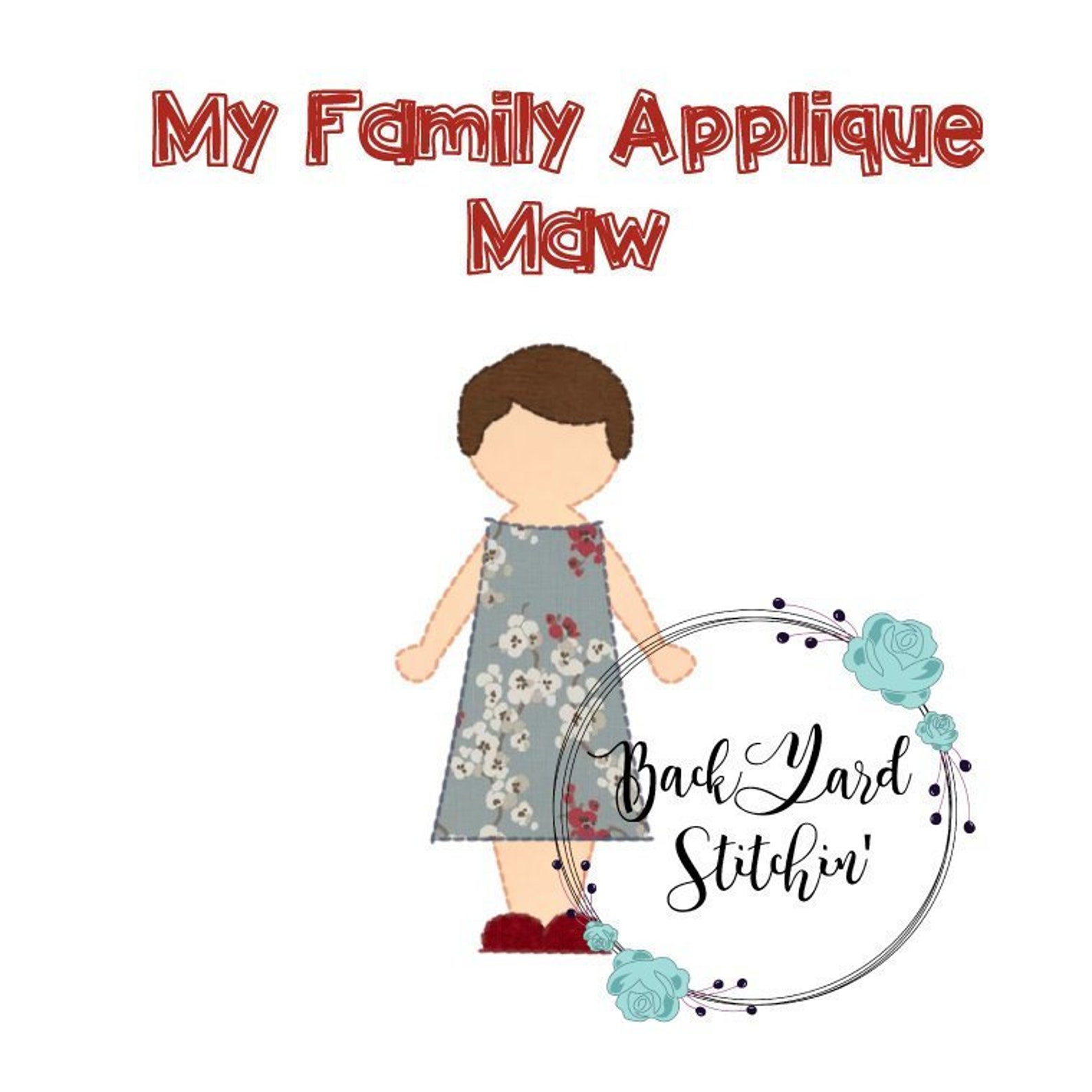 Maw My Family Photo Applique DIGITAL Embroidery Design - 5 Sizes ...