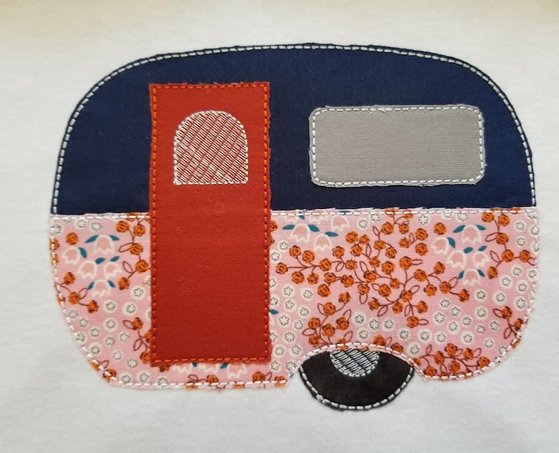 Camper Raggy Applique DIGITAL Embroidery Design RV Camping - Etsy