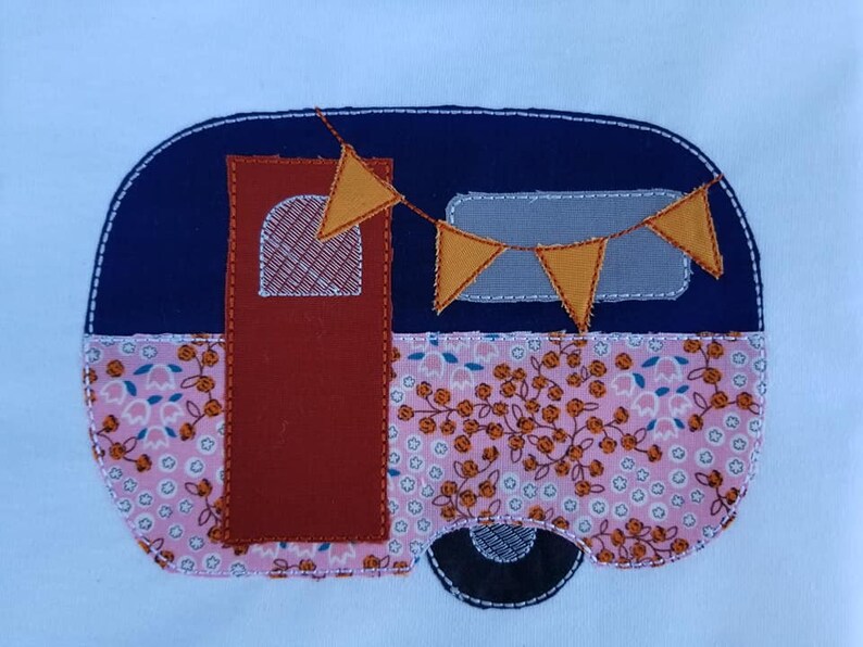 Camper Raggy Applique DIGITAL Embroidery Design RV Camping - Etsy