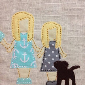 Women & Girl Set My Family Photo Applique DIGITAL Embroidery Design ...