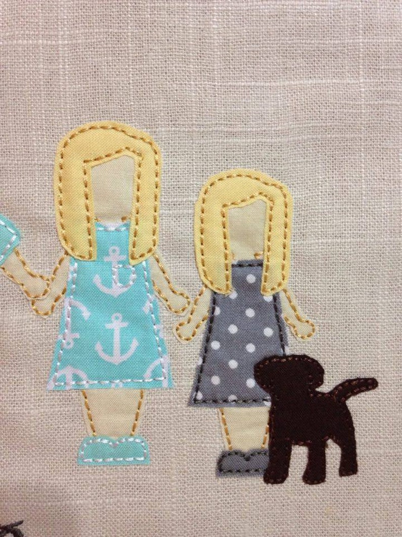 Women & Girl Set My Family Photo Applique DIGITAL Embroidery - Etsy