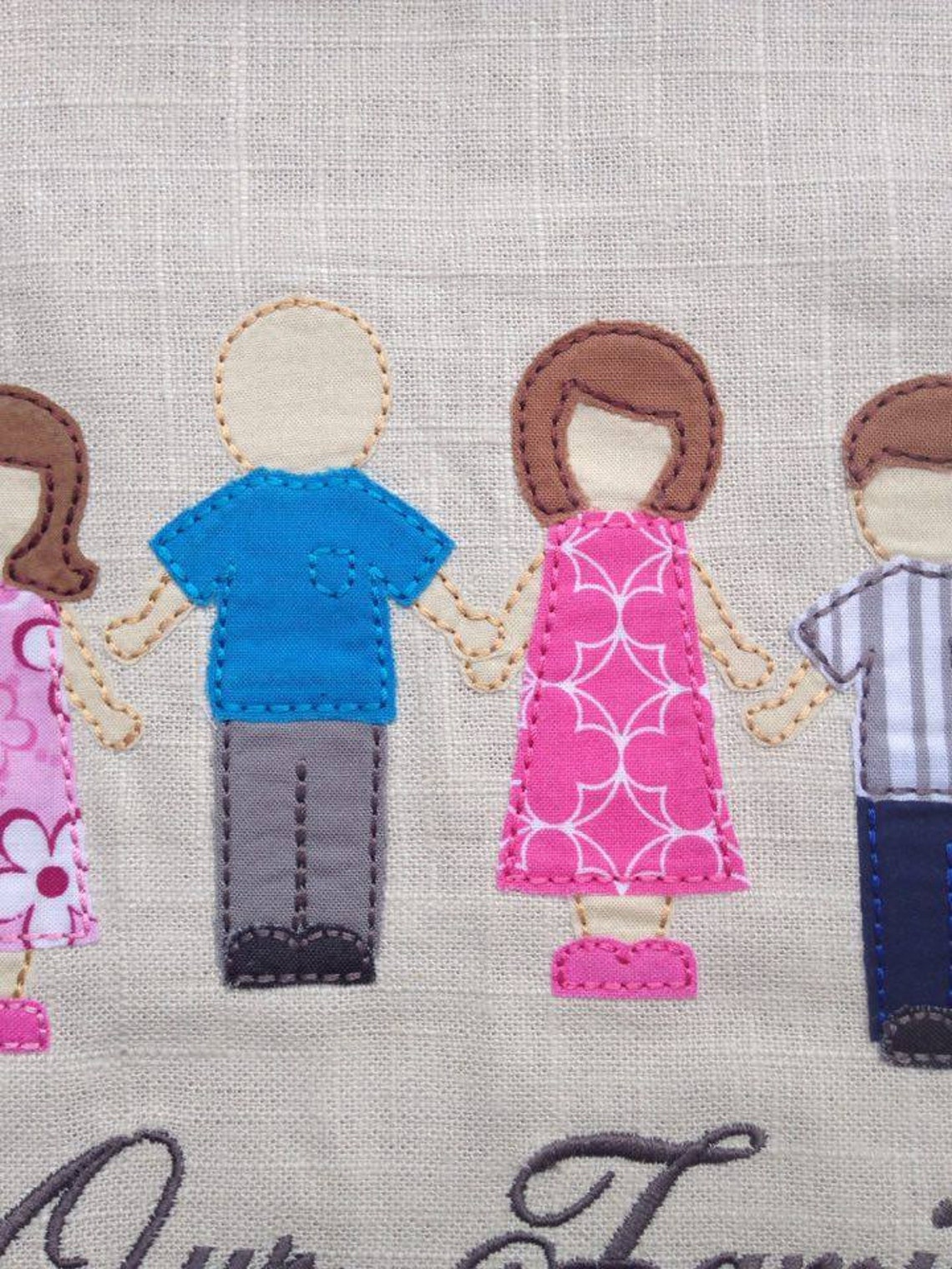 Women & Girl Set My Family Photo Applique DIGITAL Embroidery - Etsy