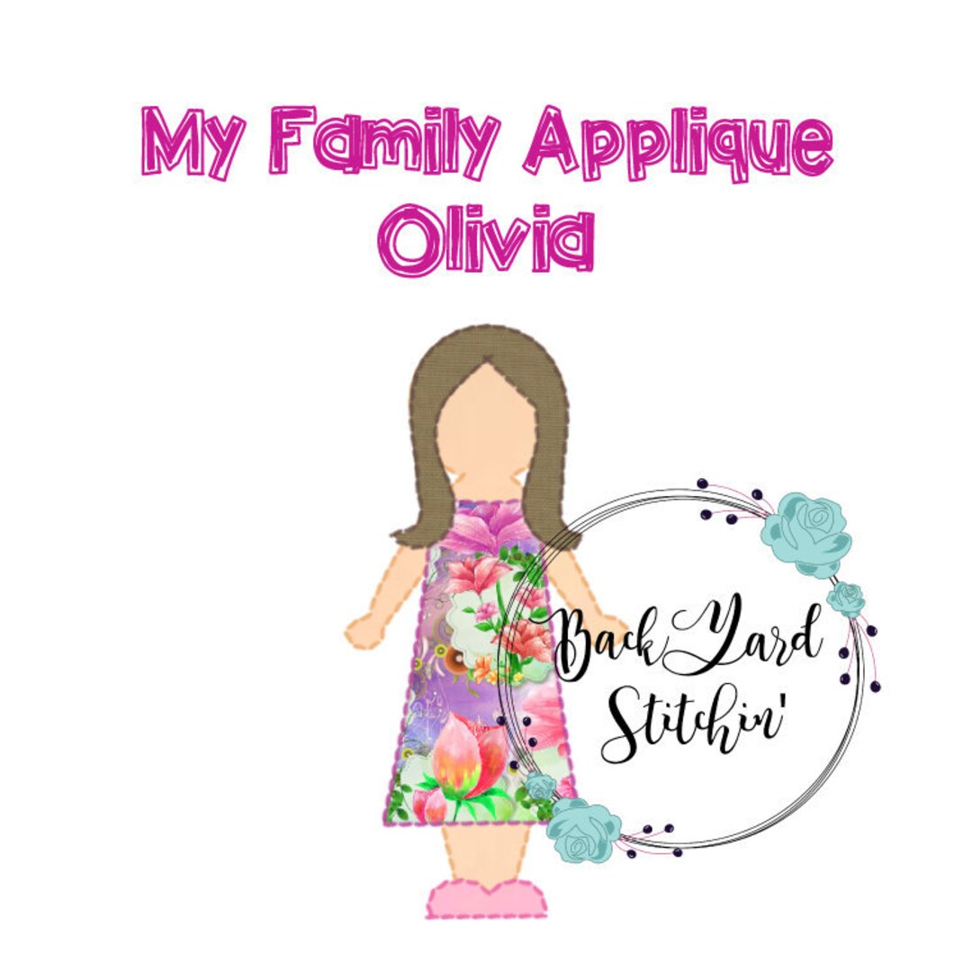 Olivia My Family Photo Applique DIGITAL Embroidery Design - 5 Sizes ...