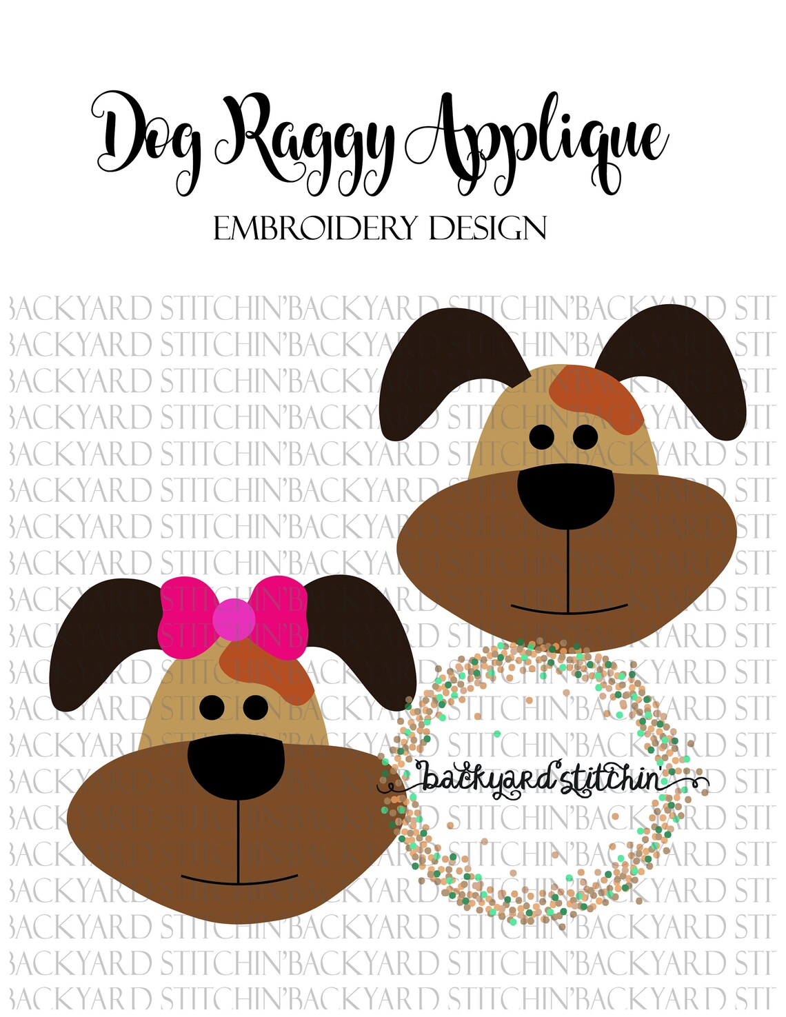 Dog Raggy Applique DIGITAL Embroidery Design - Etsy