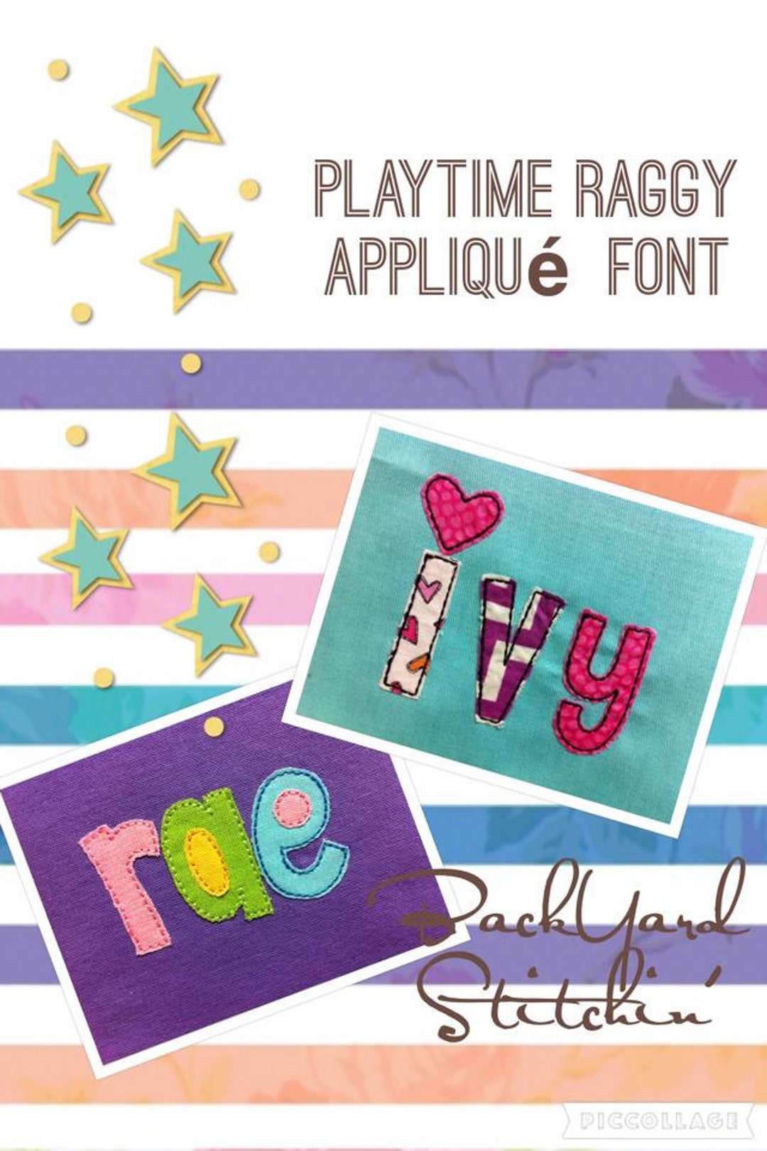 ITH Playtime Raggy Applique Font DIGITAL Embroidery Design - Etsy