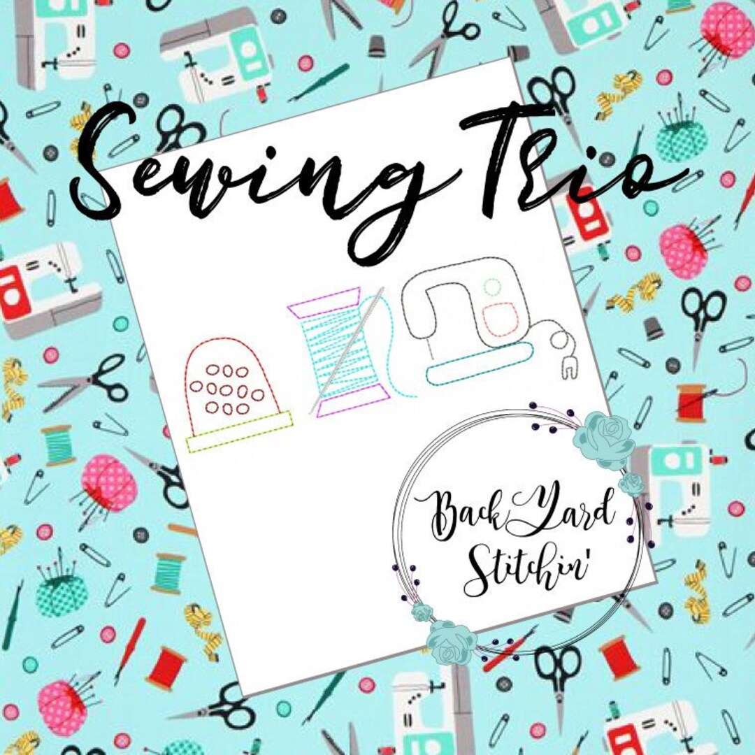 Sewing Trio Quick Stitch Trio DIGITAL Embroidery Design - Etsy