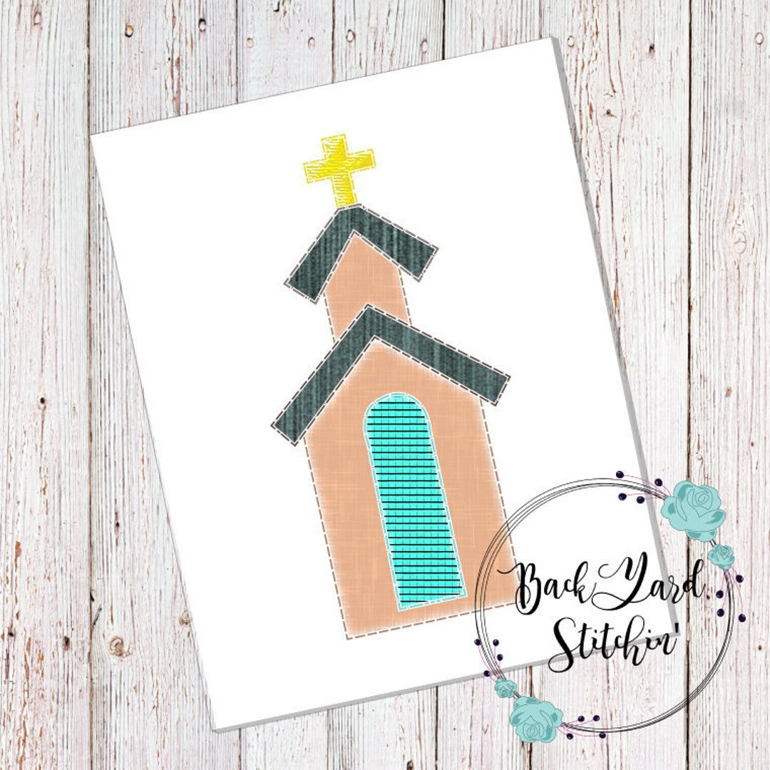 Church Raggy Applique DIGITAL Embroidery Design - Etsy