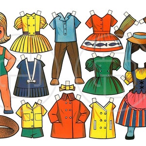 Vintage Spanish Paper Dolls From the 1960s. Colored and for Coloring ...