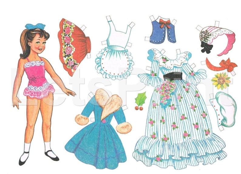Spanish Paper Dolls From the 1980s. Colored and for Coloring - Digital ...