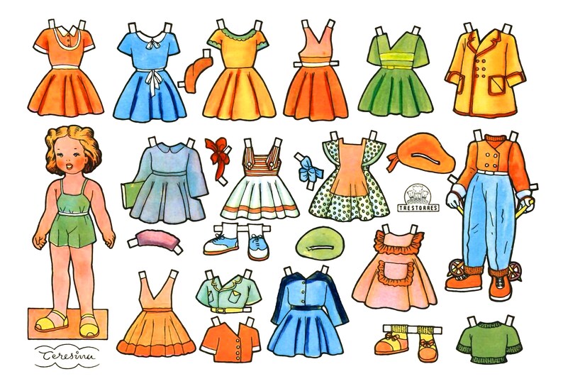 Spanish Paper Dolls From the 1950s - Set of 18 Different Dolls ...
