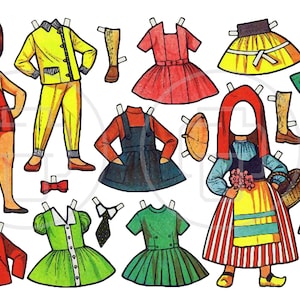 Vintage Spanish Paper Dolls Form the 1960s. Colored and for Coloring ...