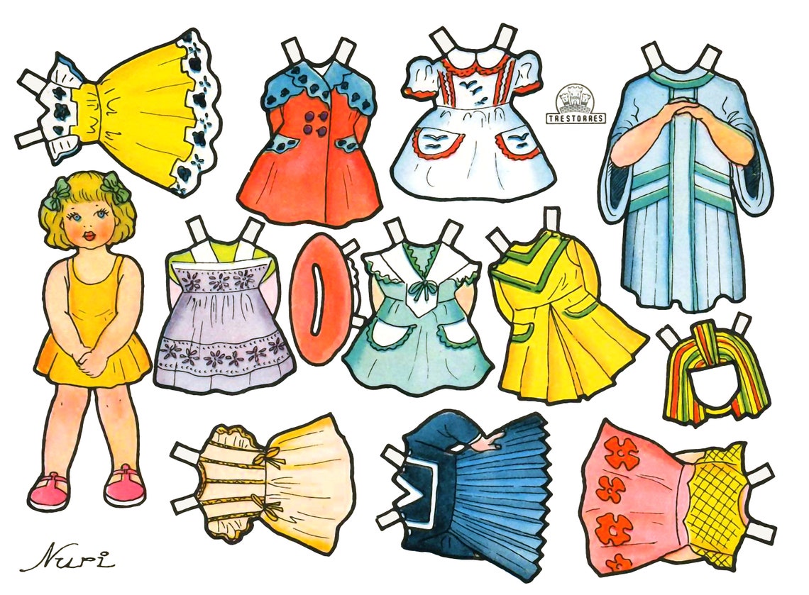 Spanish Paper Dolls From the 1950s - Set of 18 Different Dolls ...