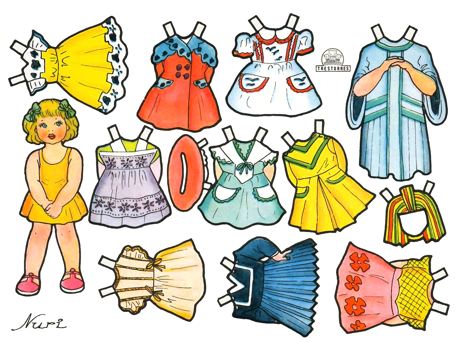 Spanish Paper Dolls From the 1950s - Set of 18 Different Dolls ...
