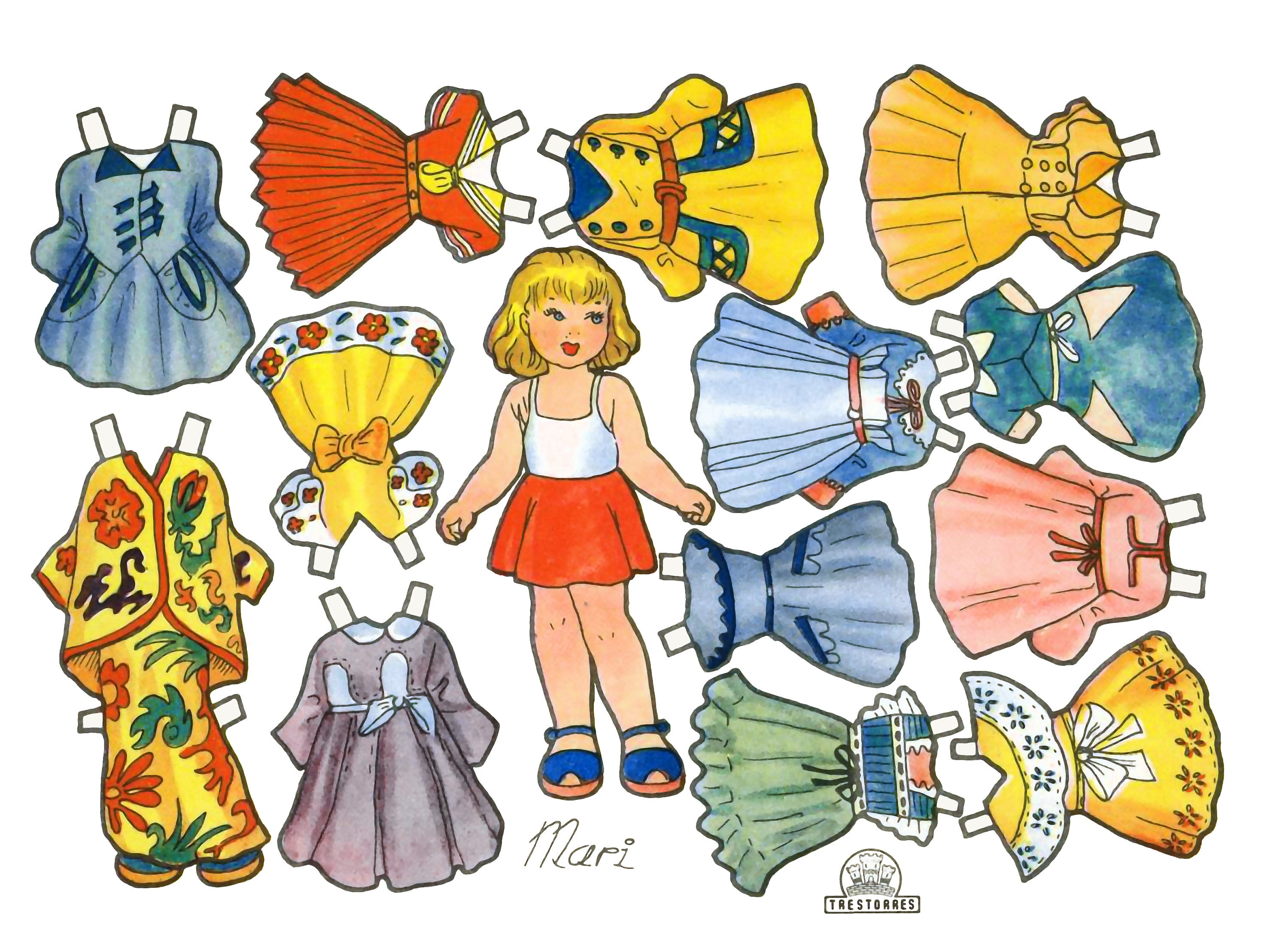 Spanish Paper Dolls From the 1950s - Set of 18 Different Dolls ...