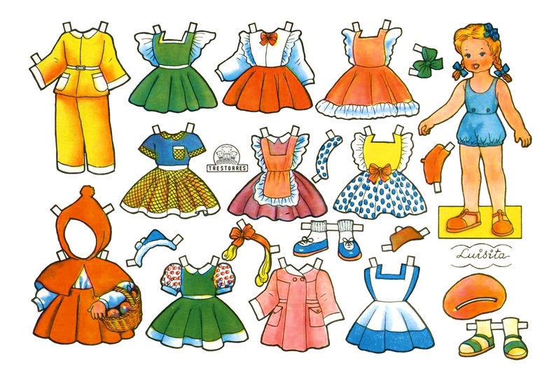 Spanish Paper Dolls From the 1950s - Set of 18 Different Dolls ...