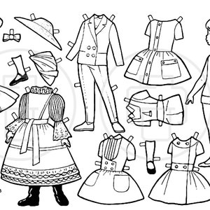 Vintage Spanish Paper Dolls Form the 1960s. Colored and for Coloring ...