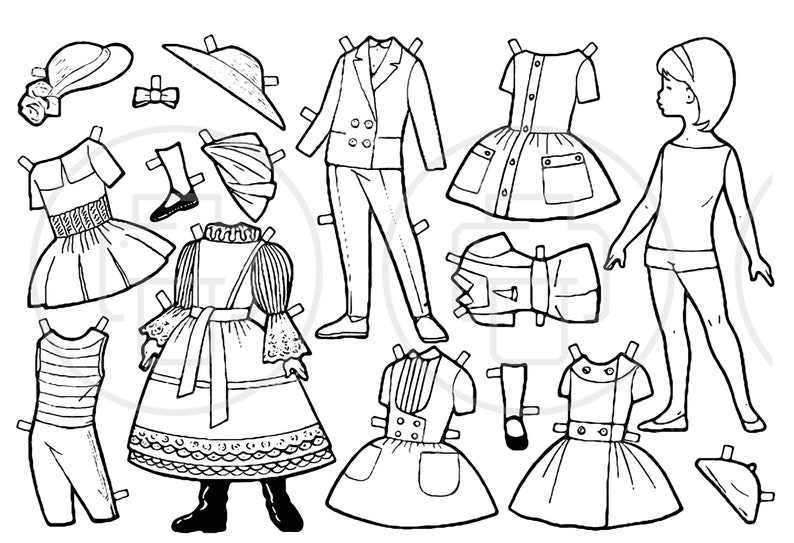 Vintage Spanish Paper Dolls Form the 1960s. Colored and for Coloring ...