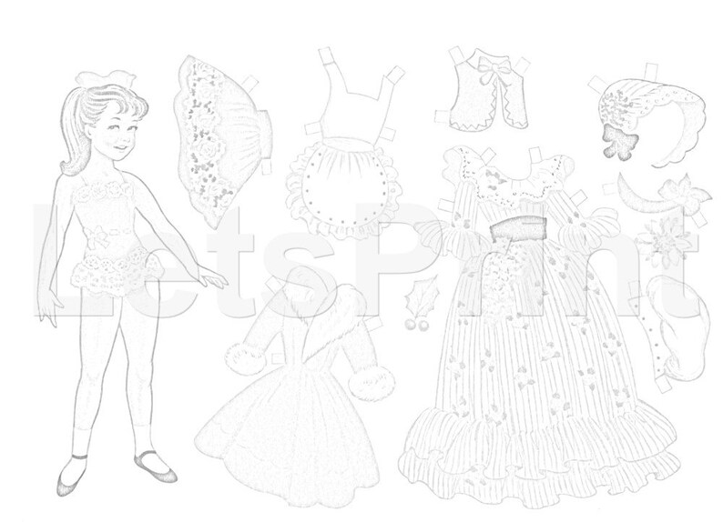 Spanish Paper Dolls From the 1980s. Colored and for Coloring - Digital ...