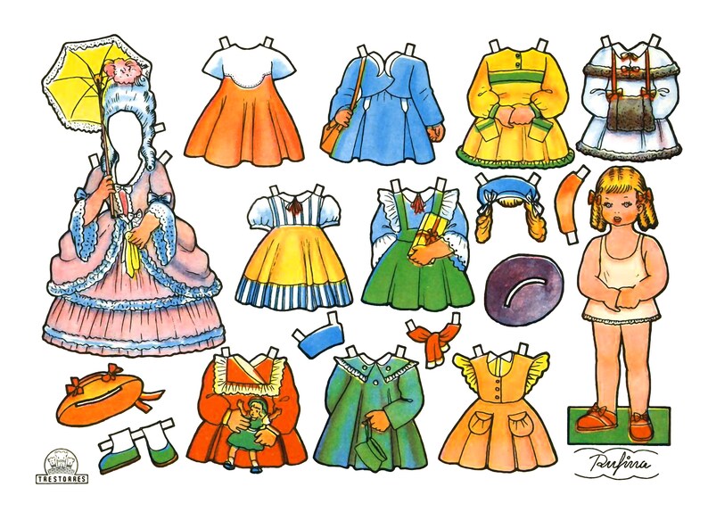 Spanish Paper Dolls From the 1950s - Set of 18 Different Dolls ...