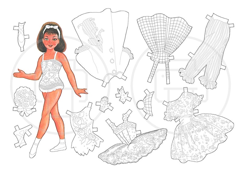 Spanish Paper Dolls From the 1980s. Colored and for Coloring - Digital ...
