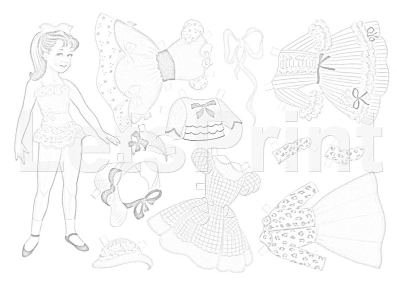 Spanish Paper Dolls From the 1980s. Colored and for Coloring - Digital ...