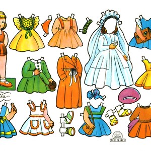 Spanish Paper Dolls From the 1950s - Set of 18 Different Dolls ...