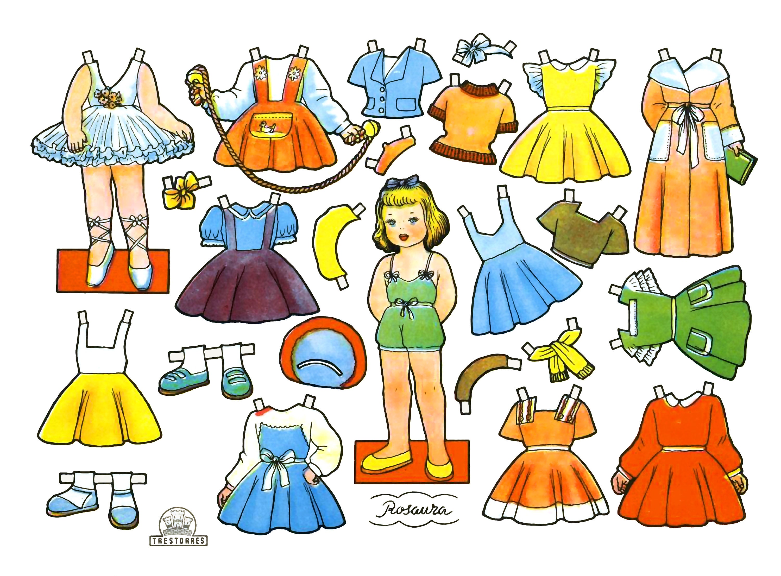 Spanish Paper Dolls From the 1950s - Set of 18 Different Dolls ...