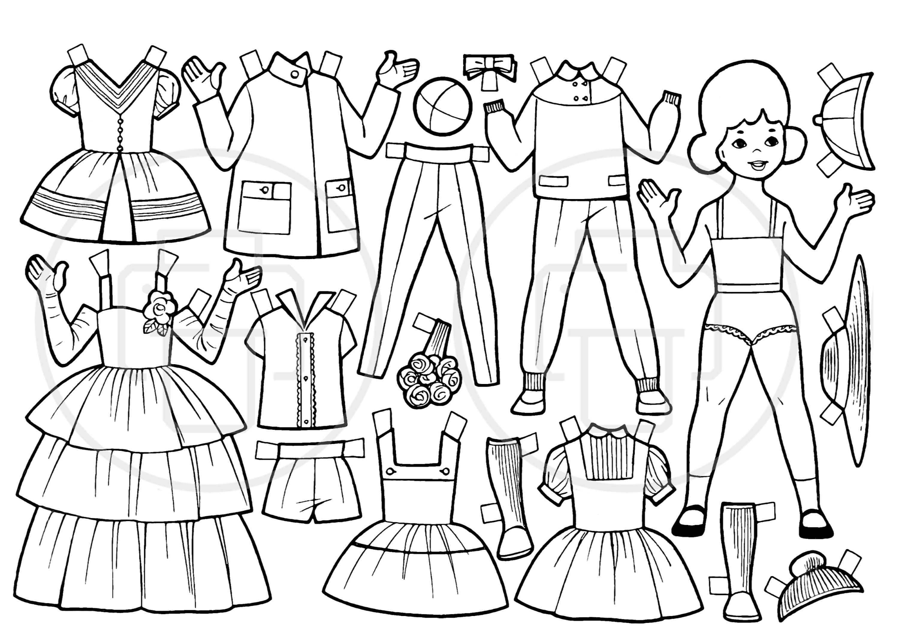 Vintage Spanish Paper Dolls From the 1960s. Colored and for Coloring ...