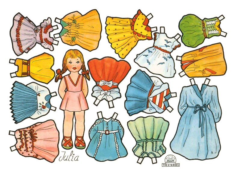 Spanish Paper Dolls From the 1950s - Set of 18 Different Dolls ...