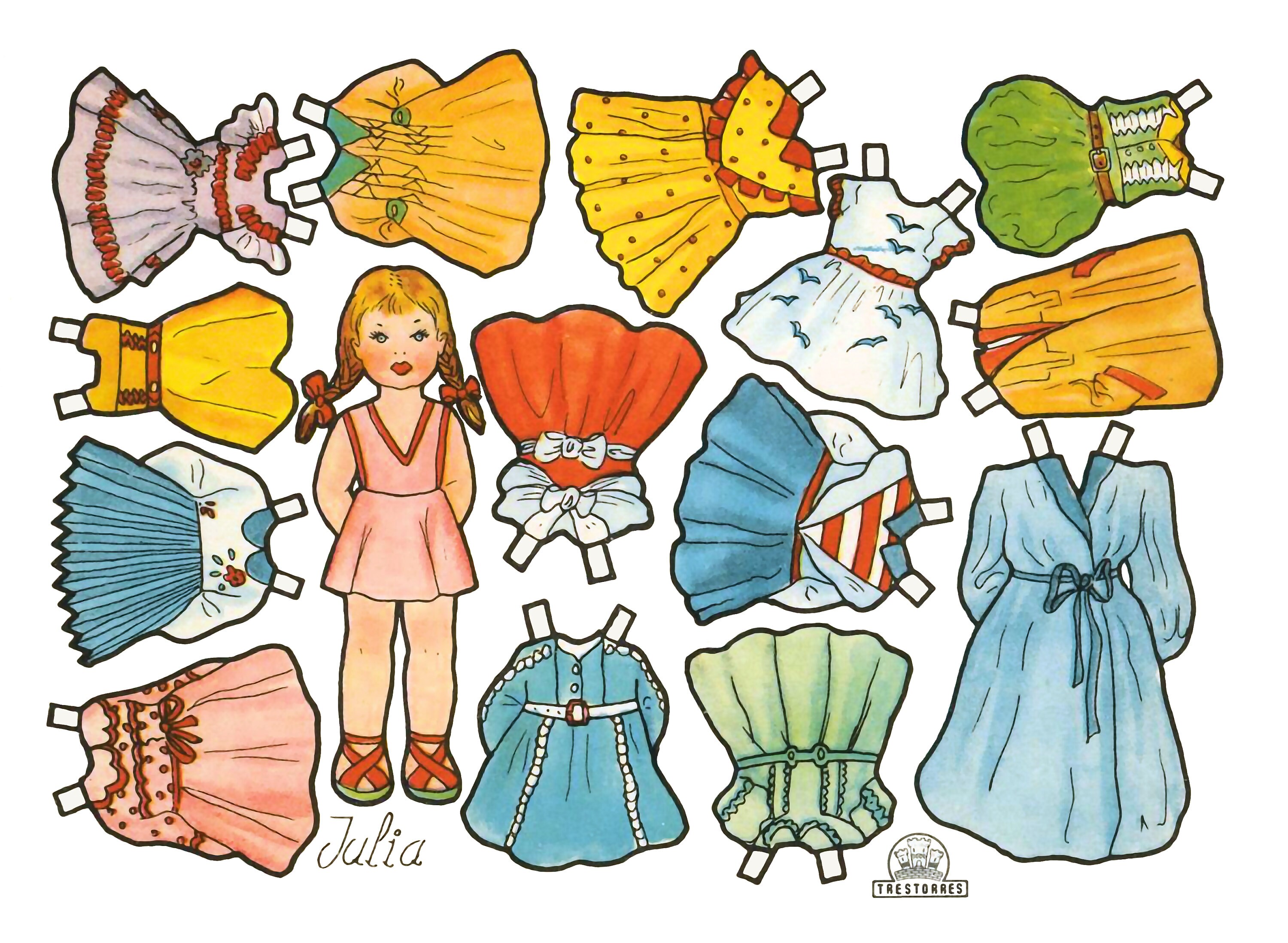 Spanish Paper Dolls From the 1950s - Set of 18 Different Dolls ...