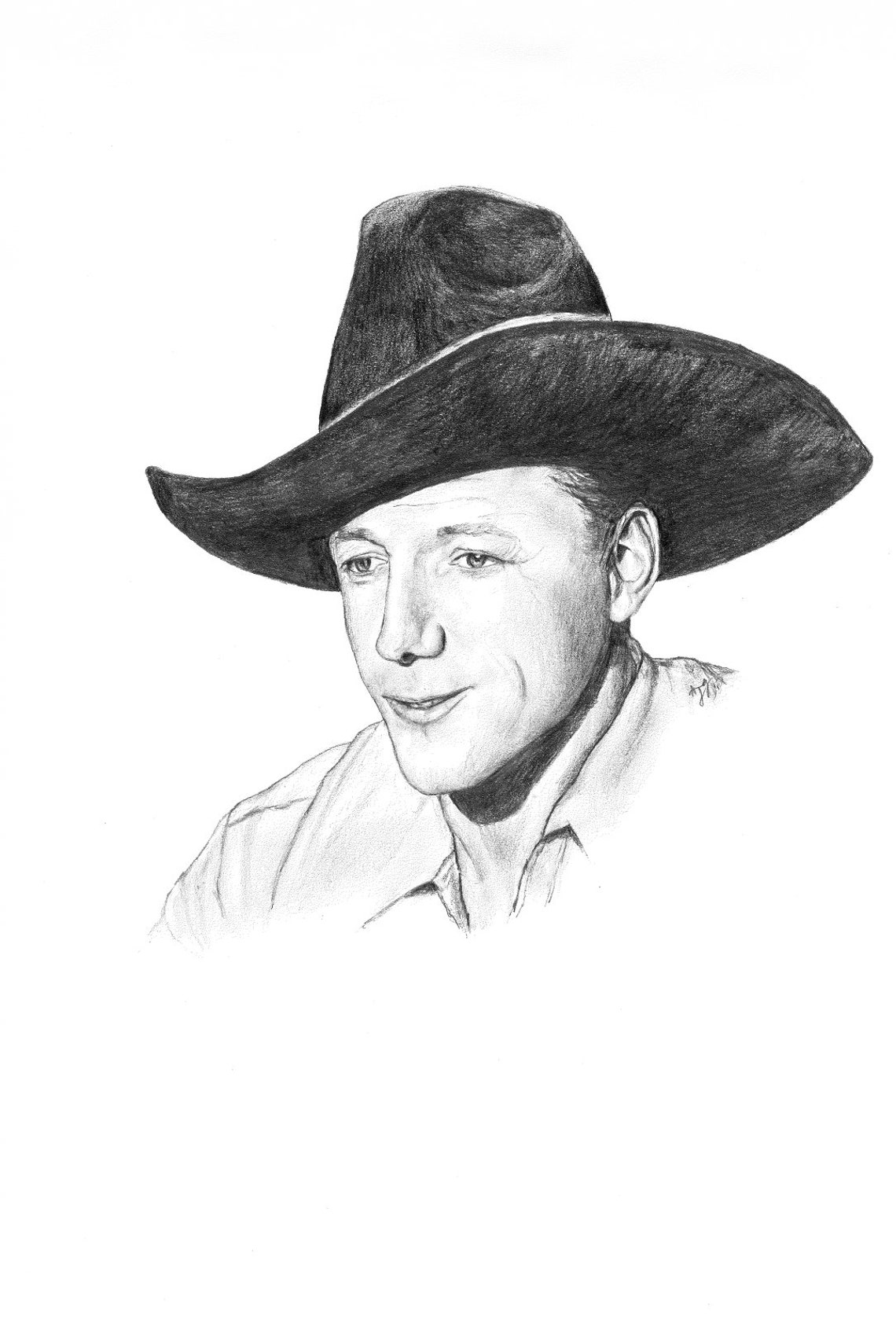 Bob Nolan Portrait Original Pencil Drawing the Western - Etsy