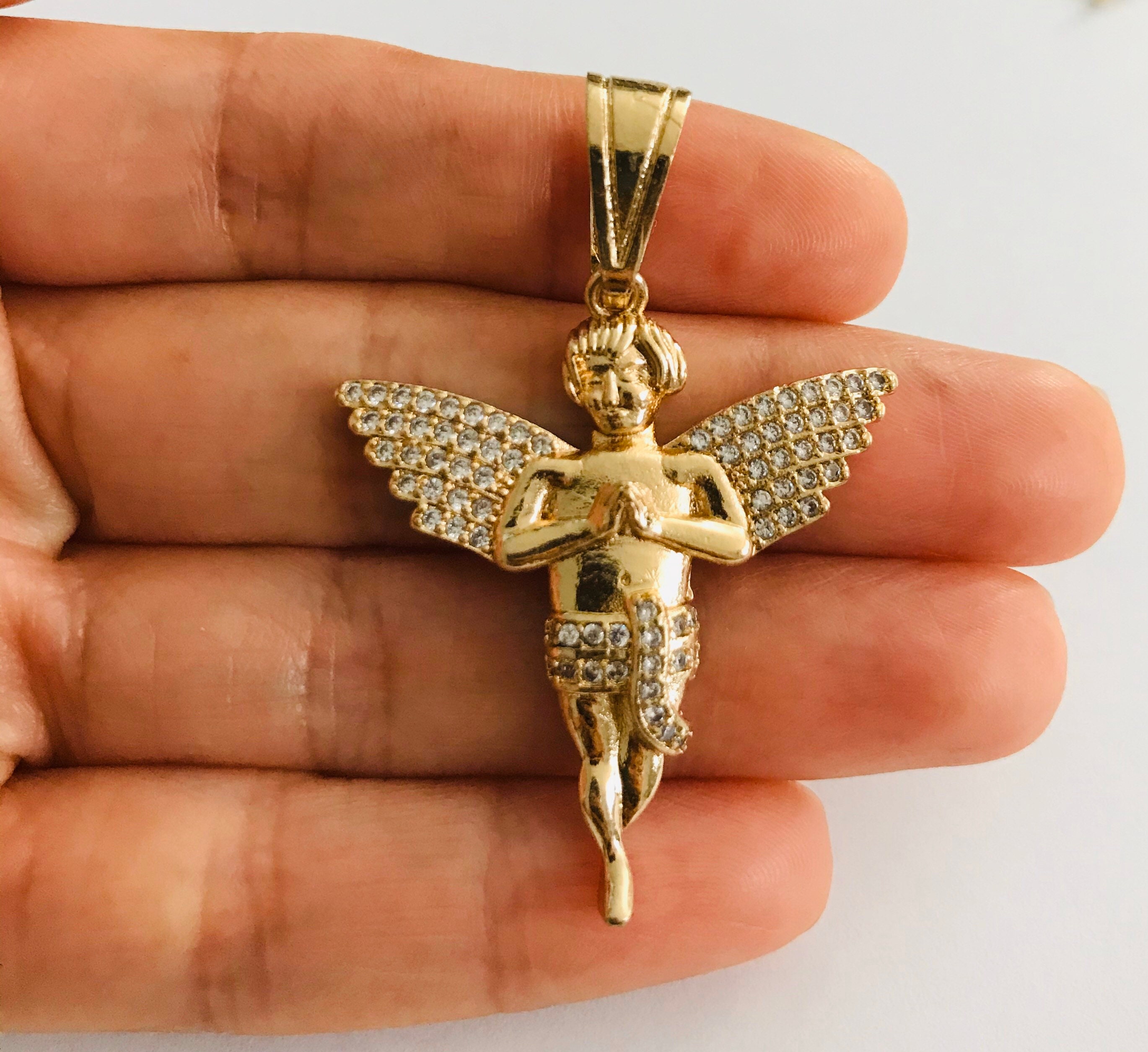 18K Gold Filled Angel Pendant Guardian Angel Cz Jewelry | Etsy