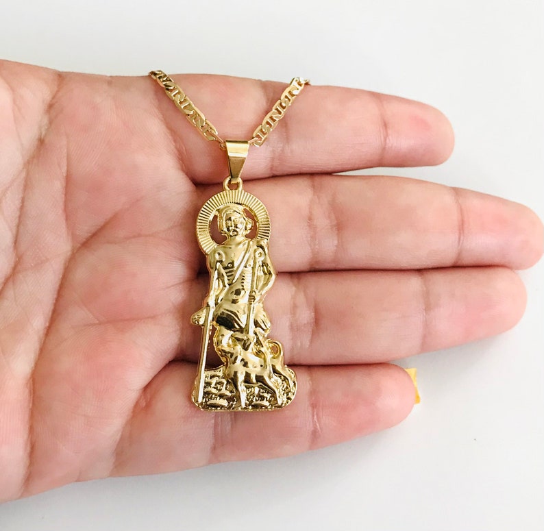 18K Gold Filled Saint Lazarus Necklace Gold Filled Saint | Etsy