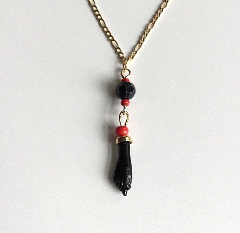 18K Gold Filled Azabache Necklace Figaro Link 18 Long - Etsy