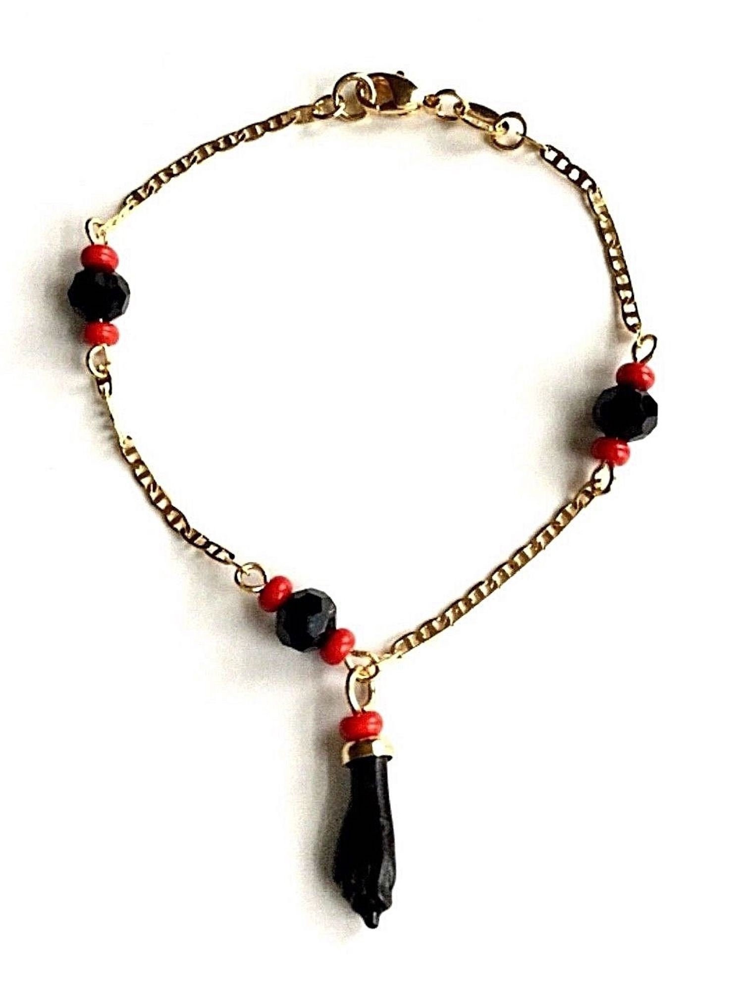 18K Gold Filled Azabache Bracelet for Adult 7 long / | Etsy