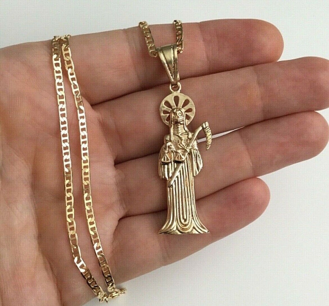 18K Gold Filled Grim Reaper Necklace 20 Long / 18k Gold - Etsy