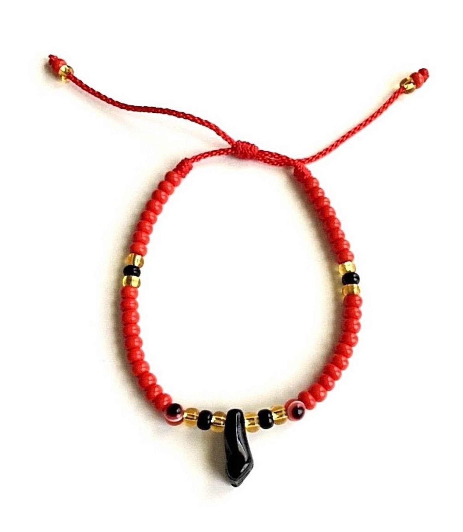 Azabache With Red Evil Eye Red Bracelet for Adult Adjustable - Etsy