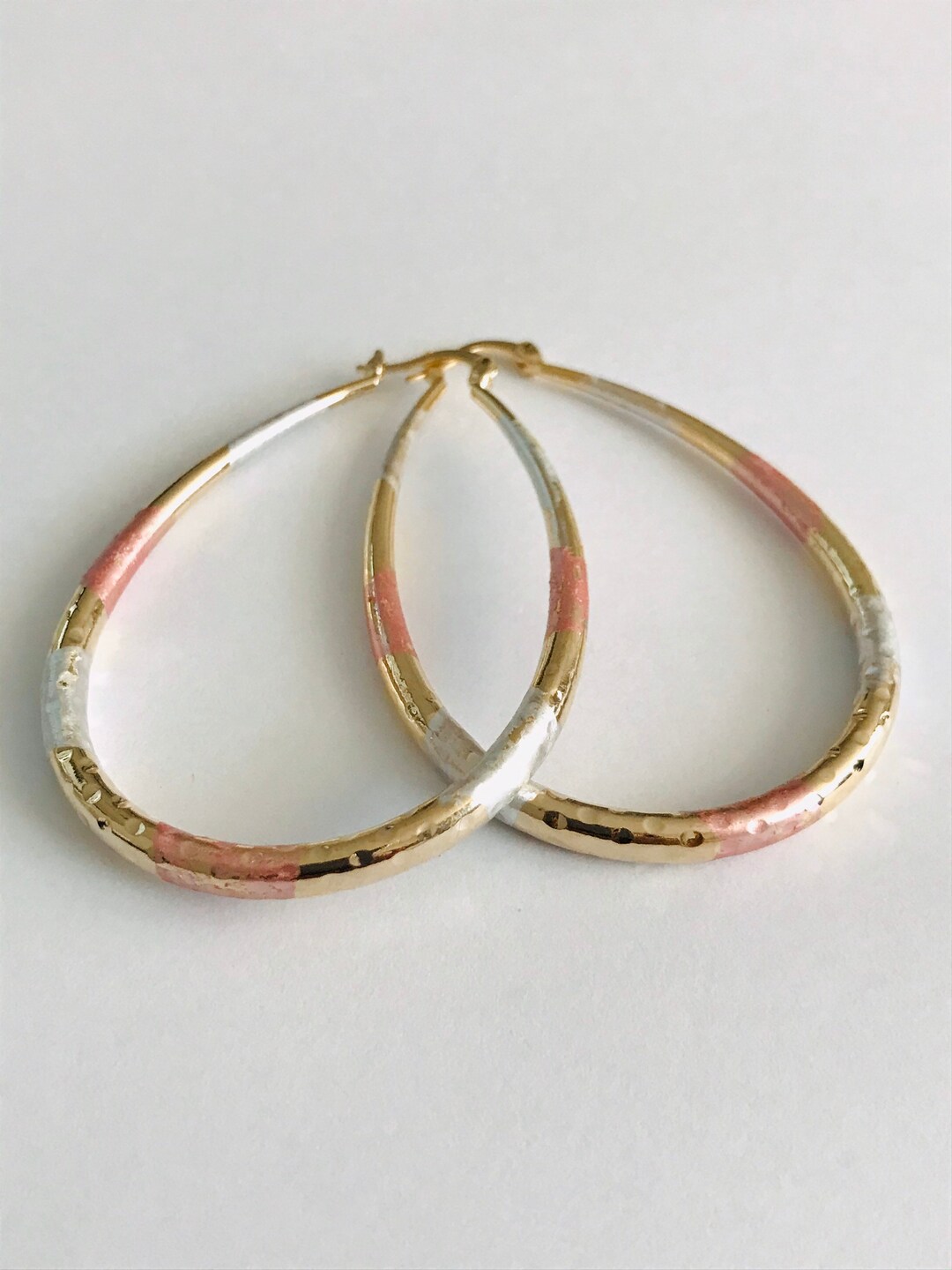 18K Gold Filled Oval Hoop, 3 Color Hoops, Gold Filled, Hoops, Hoops ...