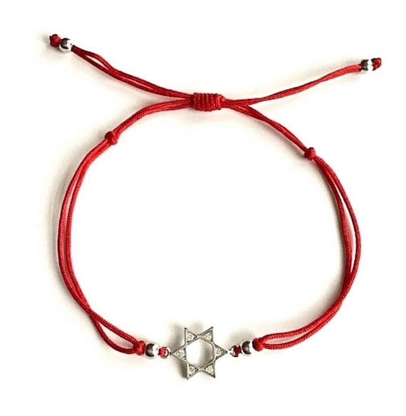 925 Sterling Silver Star of David Red Bracelet Luckprotection - Etsy