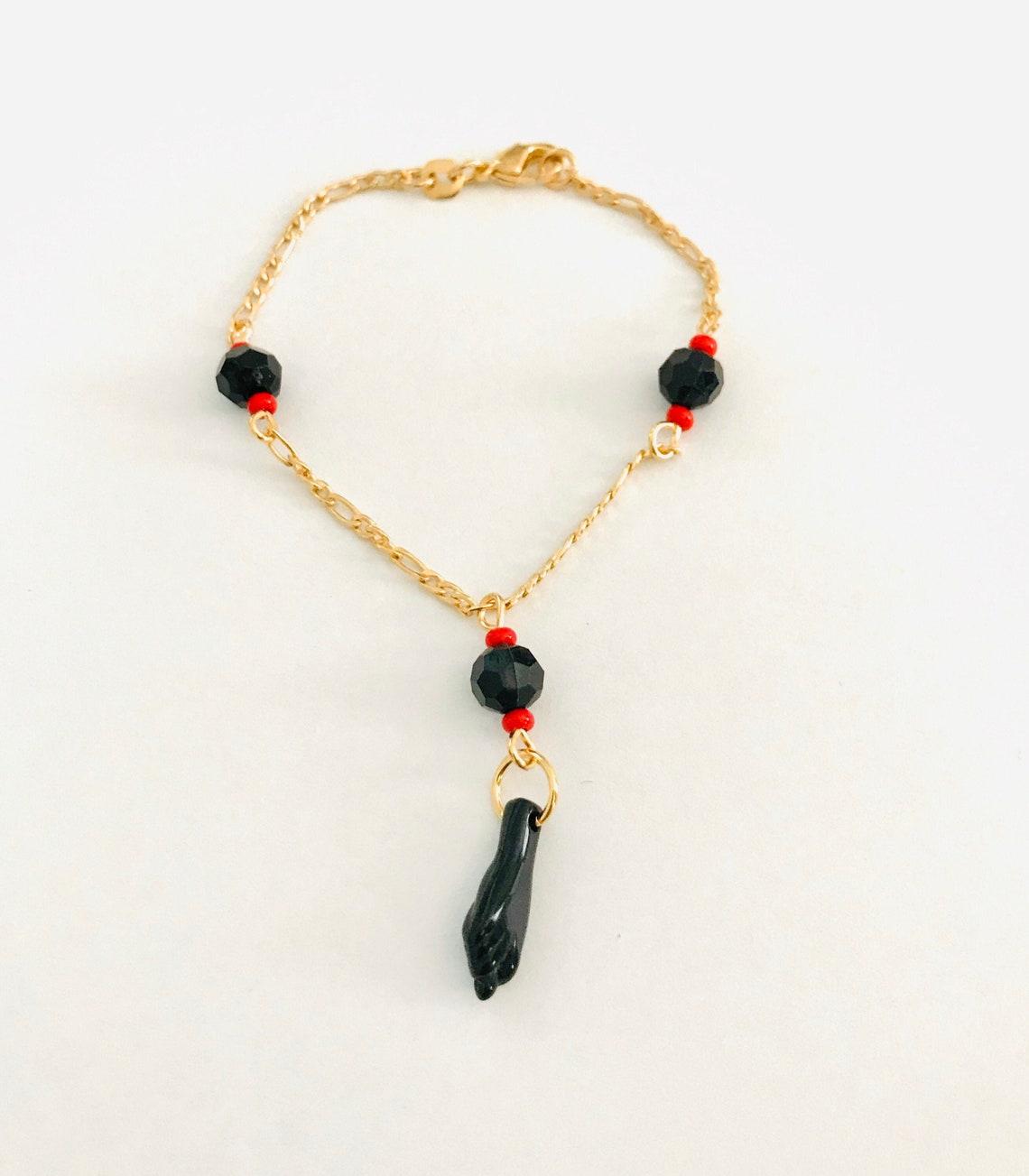 18K Gold Filled Azabache Bracelet for Baby 5.75 long for | Etsy