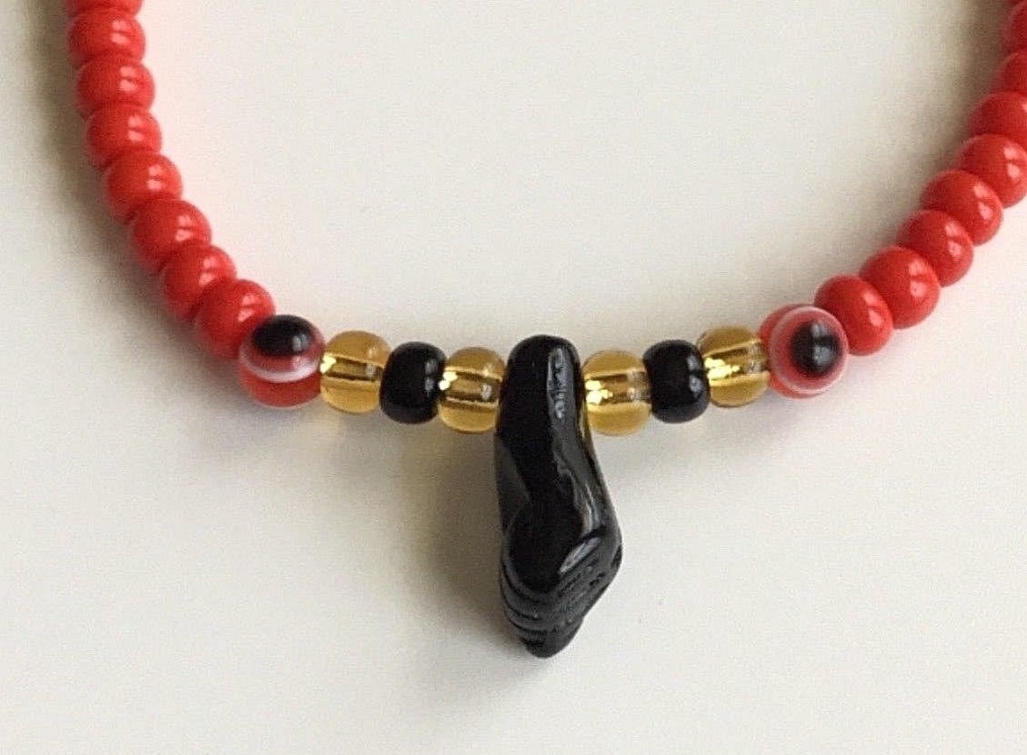 Azabache With Red Evil Eye Red Bracelet for Adult Adjustable - Etsy