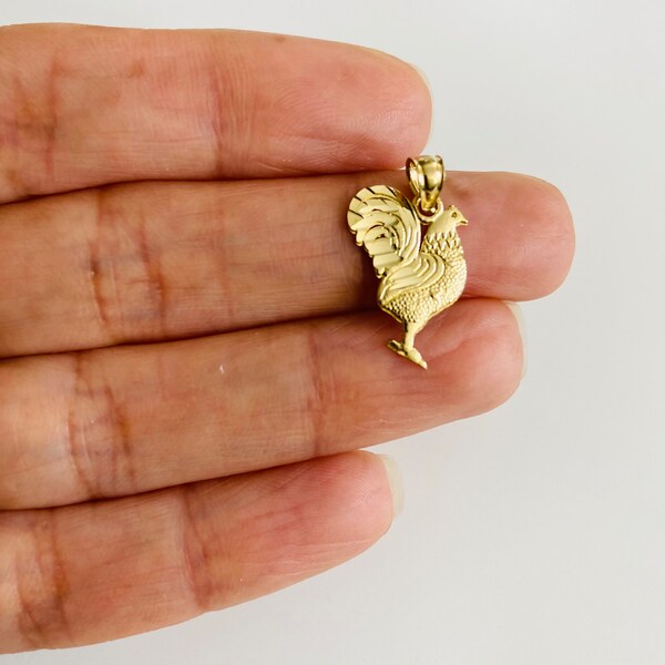14k Gold Rooster Charm - Etsy