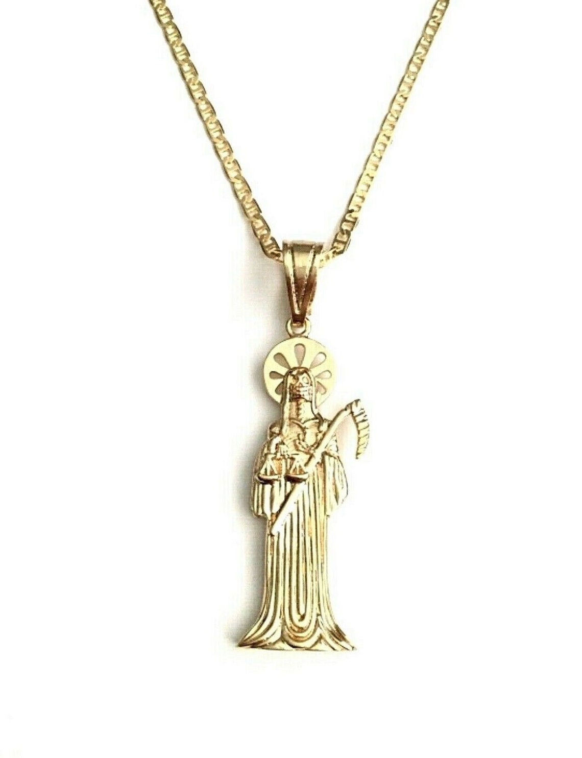 18K Gold Filled Grim Reaper Necklace 20 Long / 18k Gold - Etsy