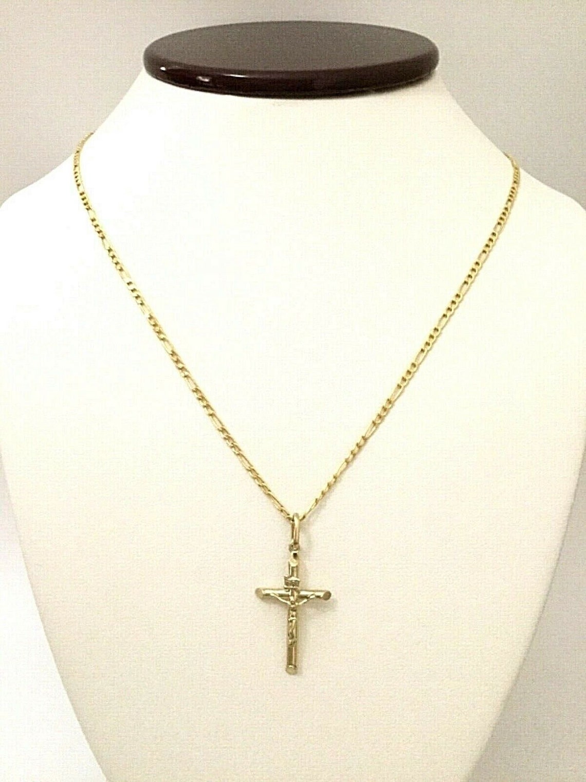 10K Real Gold Cross Necklace 20 Long Gold Cross Gold - Etsy