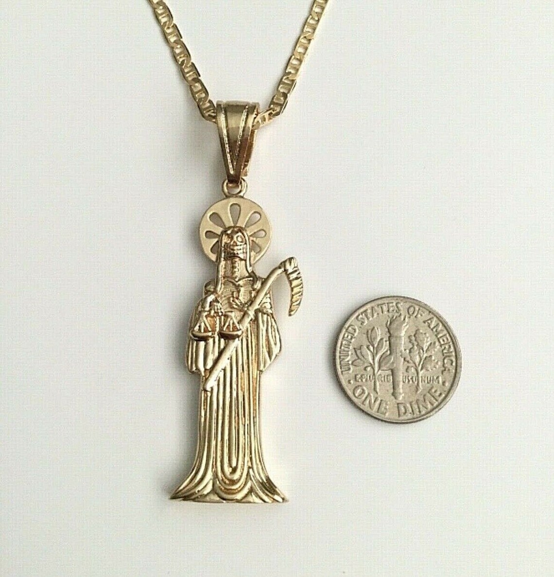 18K Gold Filled Grim Reaper Necklace 20 Long / 18k Gold - Etsy