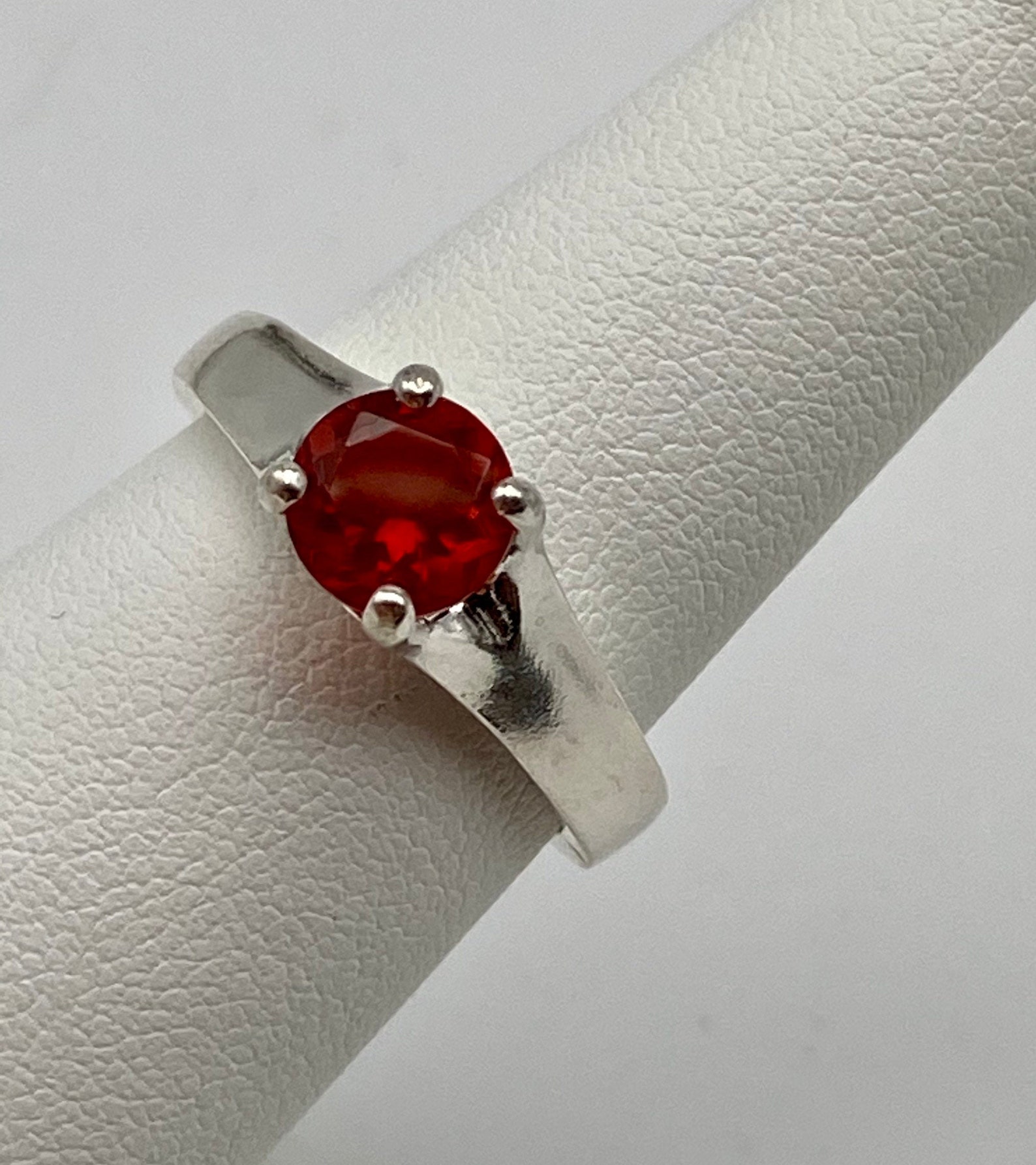 7mm Mexican Fire Opal Red Color in Sterling Silver Raised - Etsy