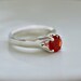 7mm Mexican Fire Opal Red Color in Sterling Silver Raised - Etsy