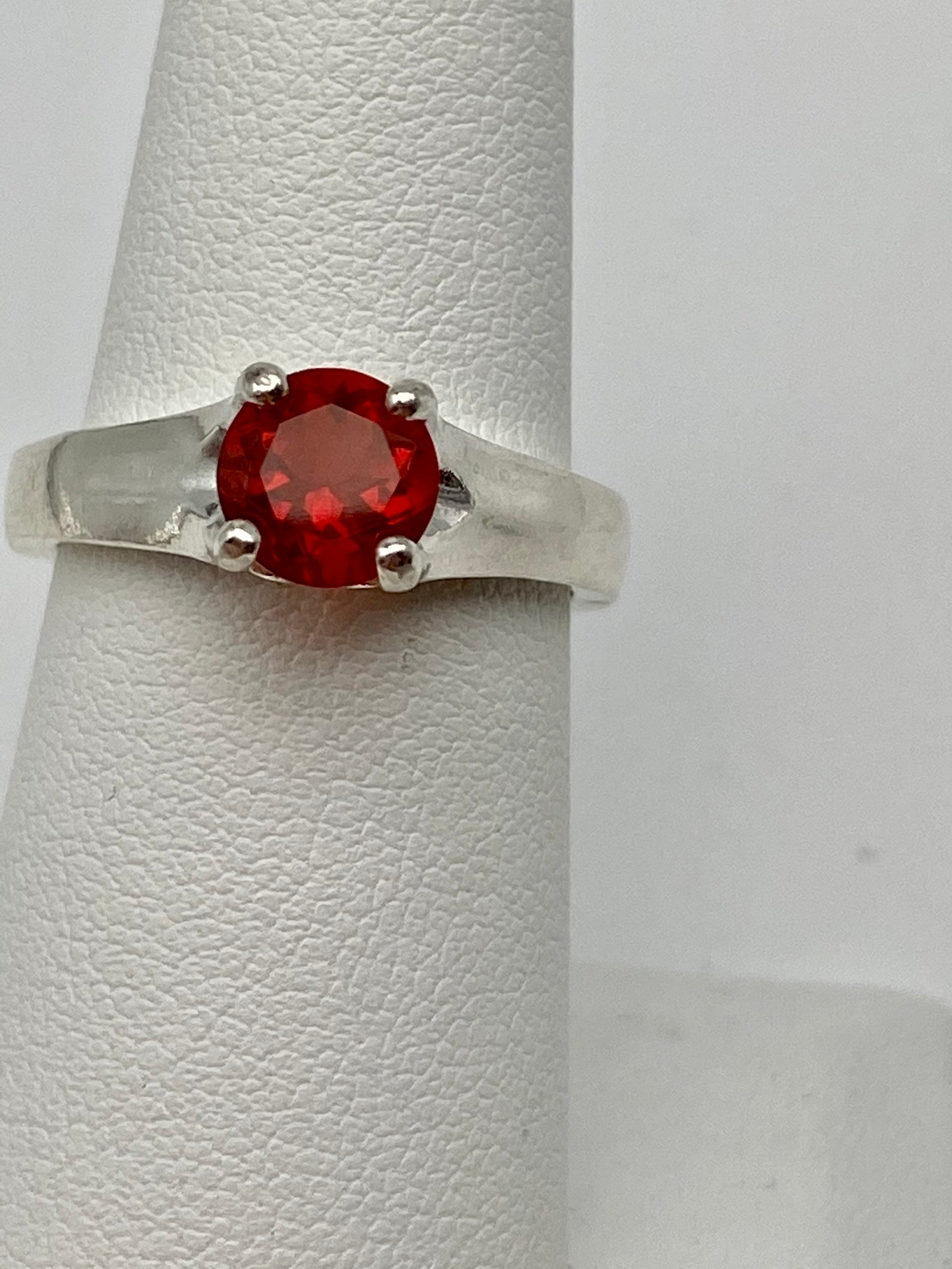 7mm Mexican Fire Opal Red Color in Sterling Silver Raised - Etsy